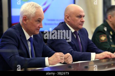 Russian Defense Minister Andrei Belousov attends the Russian-Belarusian ...