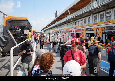 Circuit atmosphere - fans in the grandstand. French Grand Prix, Sunday ...