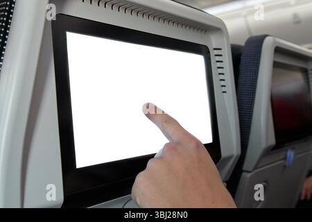 Plane infotainment lcd screen Stock Photo - Alamy
