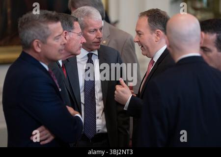 Energy Secretary Chris Wright, center, and Under Secretary of Defense ...