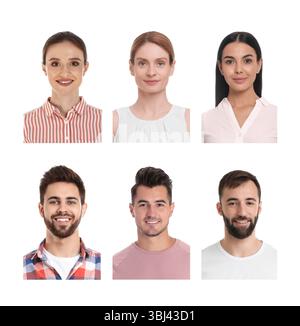 Photos of different people for passport or other identification ...