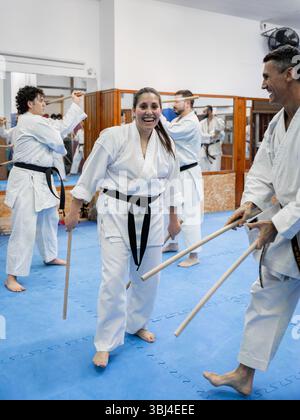 Students are practicing traditional martial arts in Zhangjiakou City ...