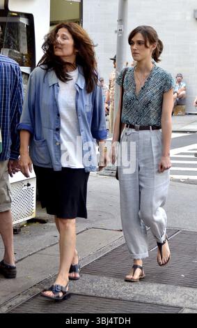 Catherine Keener and Keira Knightley on the set of 'Can a Song Save ...