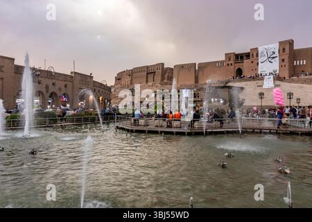 ERBIL, IRAQ - OCTOBER 9, 2022: Fountains ta Bakhi Shar (City Park) in ...