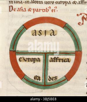 the medieval World map, closeup Stock Photo - Alamy