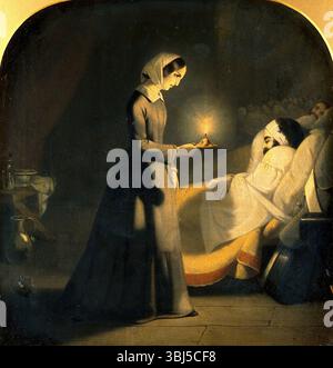 Florence Nightingale as 'The Lady with the Lamp', painting in oil on ...