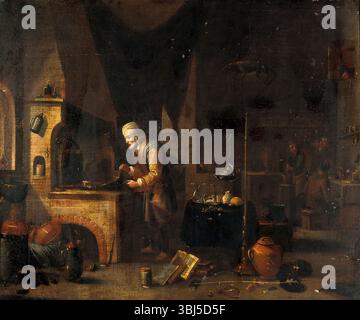 'The Alchemist in his Laboratory' by David Teniers the Younger portrays ...