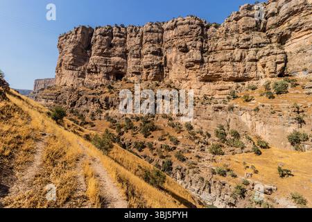 Trails in Rawandiz (also Rawanduz) river canyon in Kurdistan Region of ...