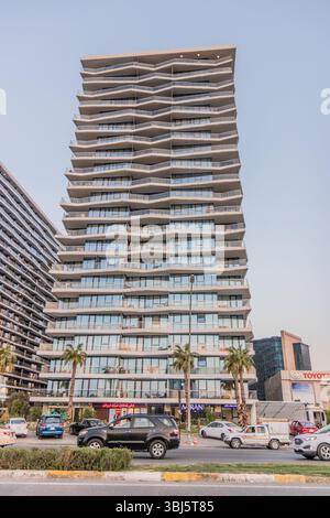 ERBIL, IRAQ - OCTOBER 8, 2022: Wavey Avenue Towers building complex in ...