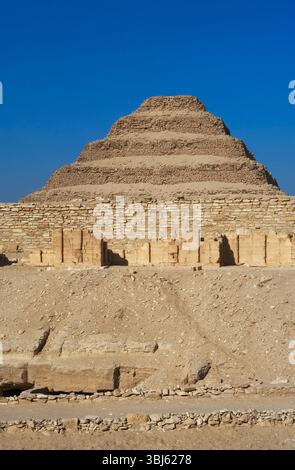 A landscape with the Pyramid of Djoser in Al Giza Desert, Egypt Stock ...
