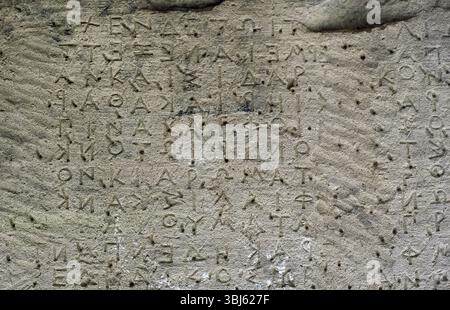 The Gortyn Code. Dorian writing on the wall of a Roman Odeon. 5th ...