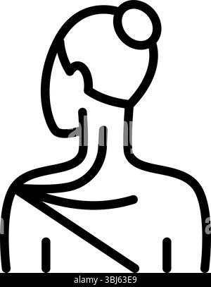 Shoulder blade kinesio tape strips color icon. Application neck kinesio ...