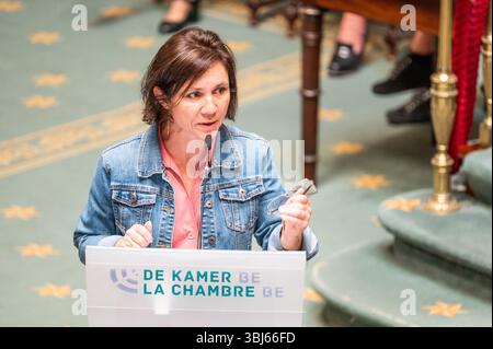 Irina De Knop Open VLD at the plenary session of the Chamber at the ...