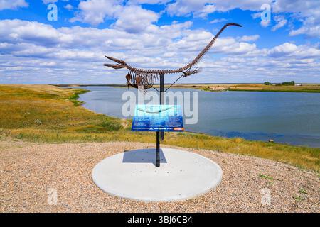 Carolside Mosasaur, a replica of an adult mosasaurus on the shore of ...