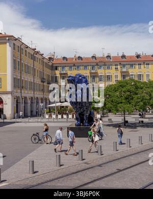 Nice, France - May 31, 2025: Straw hats for sale in the famous flower ...