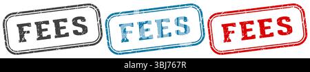 fees stamp. fees rectangular stamp isolated on white background Stock ...