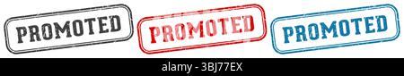 promoted stamp. promoted rectangular stamp isolated on white background ...