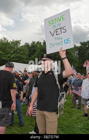 Unite For Veterans Protest Stock Photo - Alamy