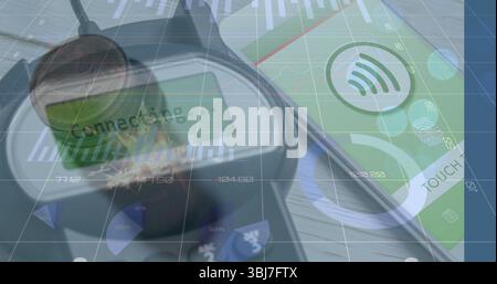 Smartphone screen displaying a wearable technology concept Stock Photo ...