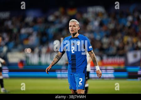 Mitja Ilenic seen during UEFA Euro U-21 2025 game between national ...