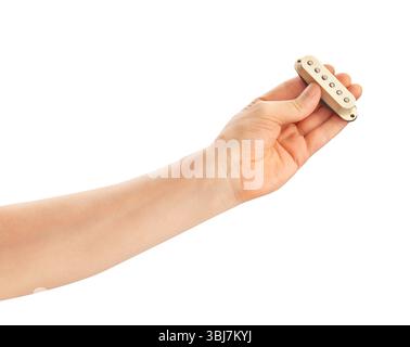 aged white single coil pickup path isolated on white Stock Photo - Alamy