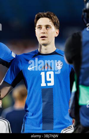 Enrik Ostrc seen during UEFA Euro U-21 2025 game between national teams ...