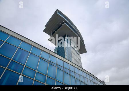 An exterior view of the iconic, sail-like facade of the Deniz shopping ...