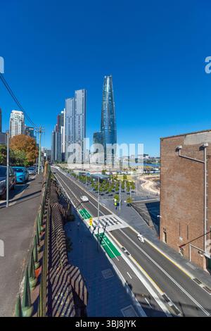Barangaroo in Sydney, Australia, seen from High Street in Millers Point ...