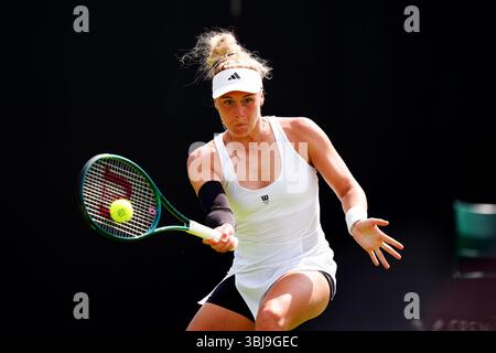 Leolia Jeanjean in action against Heather Watson during qualifying for ...