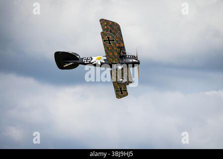Albatros DVa, airborne at the Military Air Show held at Shuttleworth on ...