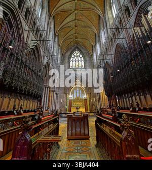 Chester Cathedral stained glass windows Stock Photo - Alamy