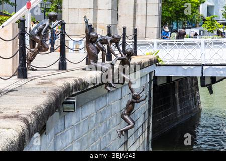 "The First Generation", bronze sculpture by Chong Fah Cheong, boys ...