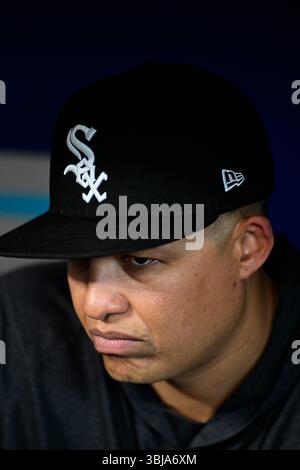 Chicago White Sox manager Will Venable (1), right, slaps hands with ...