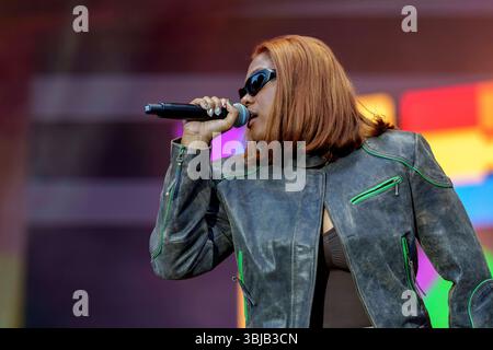 ROSE MAY ALABA performing following the 29. Vienna Pride parade, taking ...