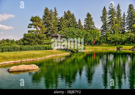 Lethbridge, Alberta - July 5, 2021: Scenery in the Nikka Yuko Japanese ...