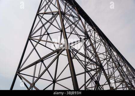 Views of the Lethbridge High Level Viaduct struss railway bridge in ...