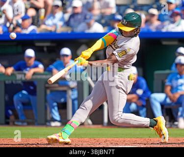 Athletics outfielder Lawrence Butler (4) in the ninth inning of a ...