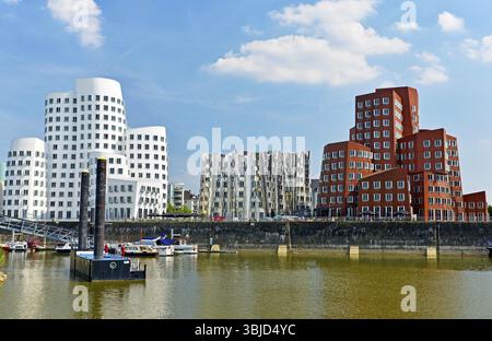 Duesseldorf's media harbour with Gehry buildings Stock Photo - Alamy