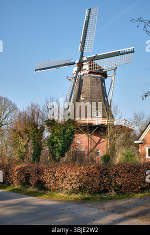 March 9, 2025 - Pieterburen-Netherlands: Historic Dutch windmill De ...