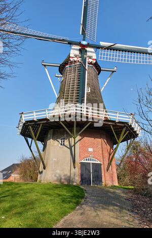 March 9, 2025 - Pieterburen-Netherlands: Historic Dutch windmill De ...