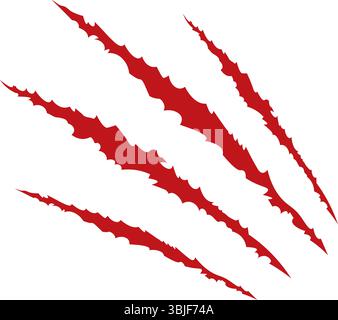 Realistic scratches. Red claw marks. Beast cut Stock Vector Image & Art ...
