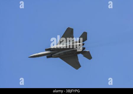 Moscow, Russia - February 23, 2010: Airplane interceptor MIG at airshow ...