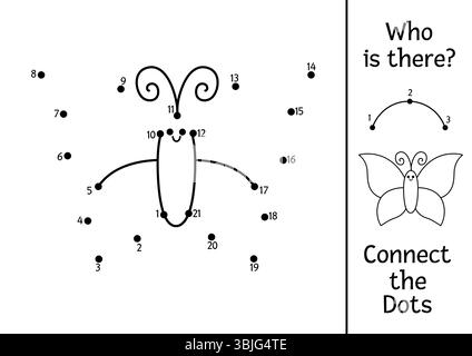 Vector black and white fairyland dot-to-dot activity with squirrel ...