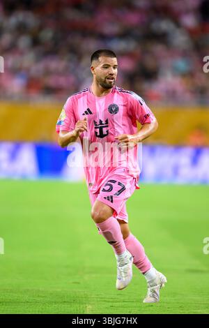 Inter Miami defender Marcelo Weigandt (57) sits on the bench prior to ...