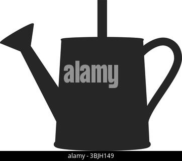 Watering can icon. Black icon of garden watering can. Flat icon. Vector ...