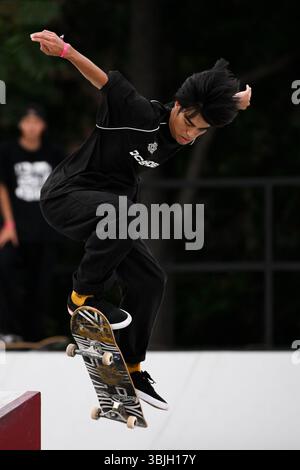 Kairi Netsuke of Japan competes in the semi-finals of the men's street ...