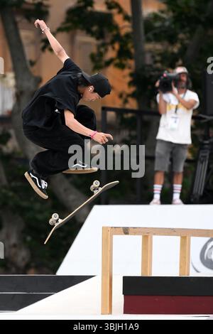 Toa Sasaki of Japan competes in the men's street finals of the ...