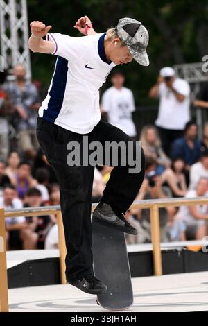 Sora Shirai of Japan competes in the semi-finals of the men's street ...