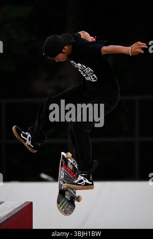 Toa Sasaki of Japan competes in the semi-finals of the men's street ...