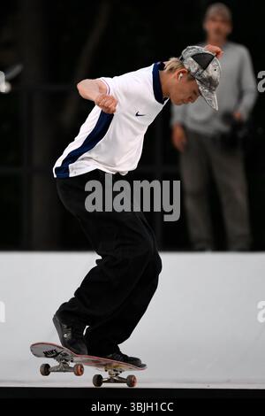 Sora Shirai of Japan competes in the semi-finals of the men's street ...